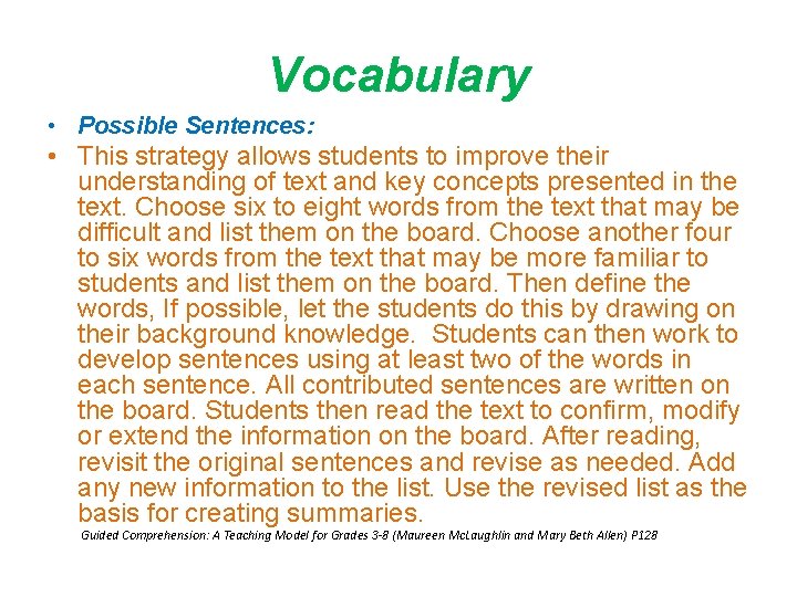 Vocabulary What opportunities do the students in my
