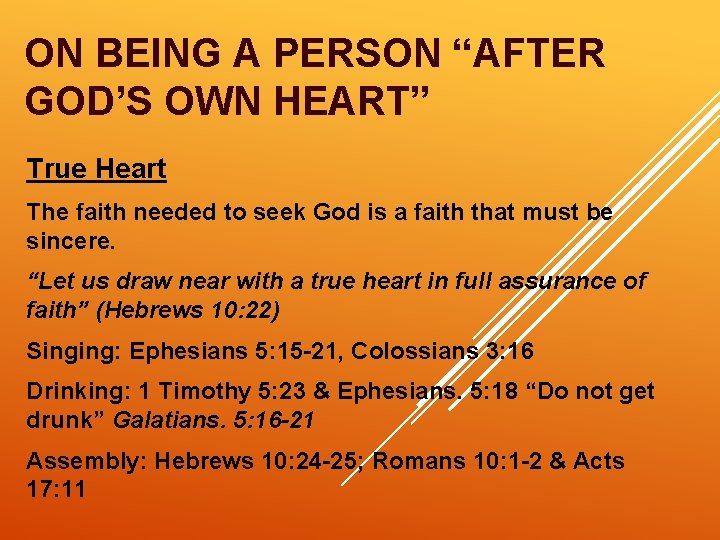 ON BEING A PERSON AFTER GODS OWN HEART