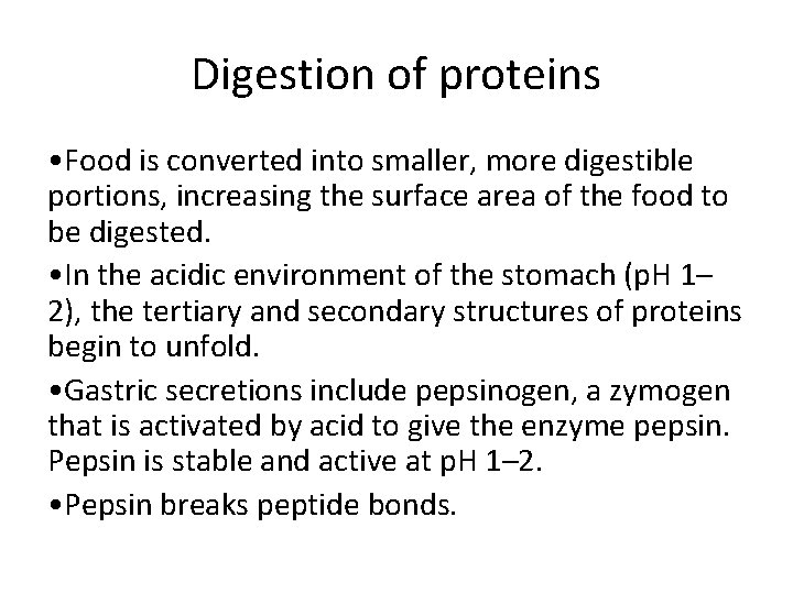 PROTEIN METABOLISM Biochemistry I Gollis University Digestion of