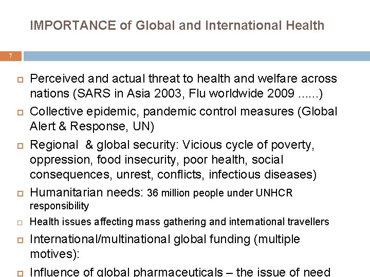 1 INTERNATIONAL GLOBAL HEALTH CONCEPTS CURRENT ISSUES Dr