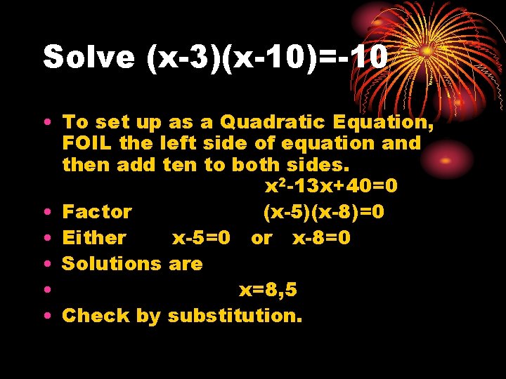 CHAPTER 8 5 Solve equations by factoring Principal