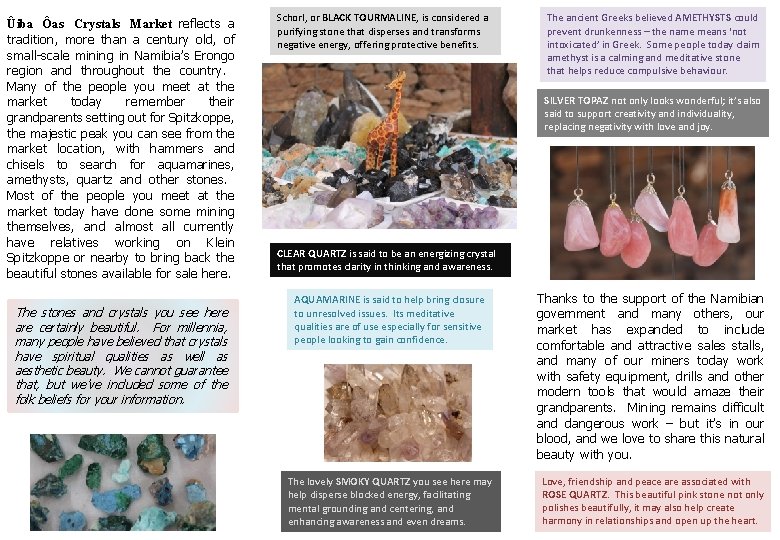 We welcome visitors at iba as Crystals Market