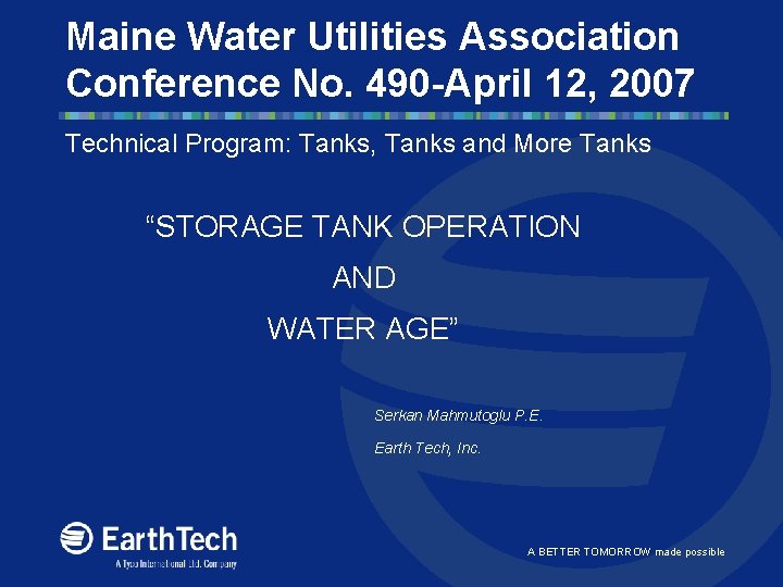 Maine Water Utilities Association Conference No 490 April