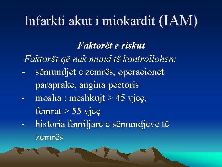 Infarkti akut i miokardit IAM Infarkti akut i