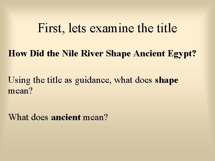 Egypt Ancient Civilizations Historical Overview Ancient Egypt was