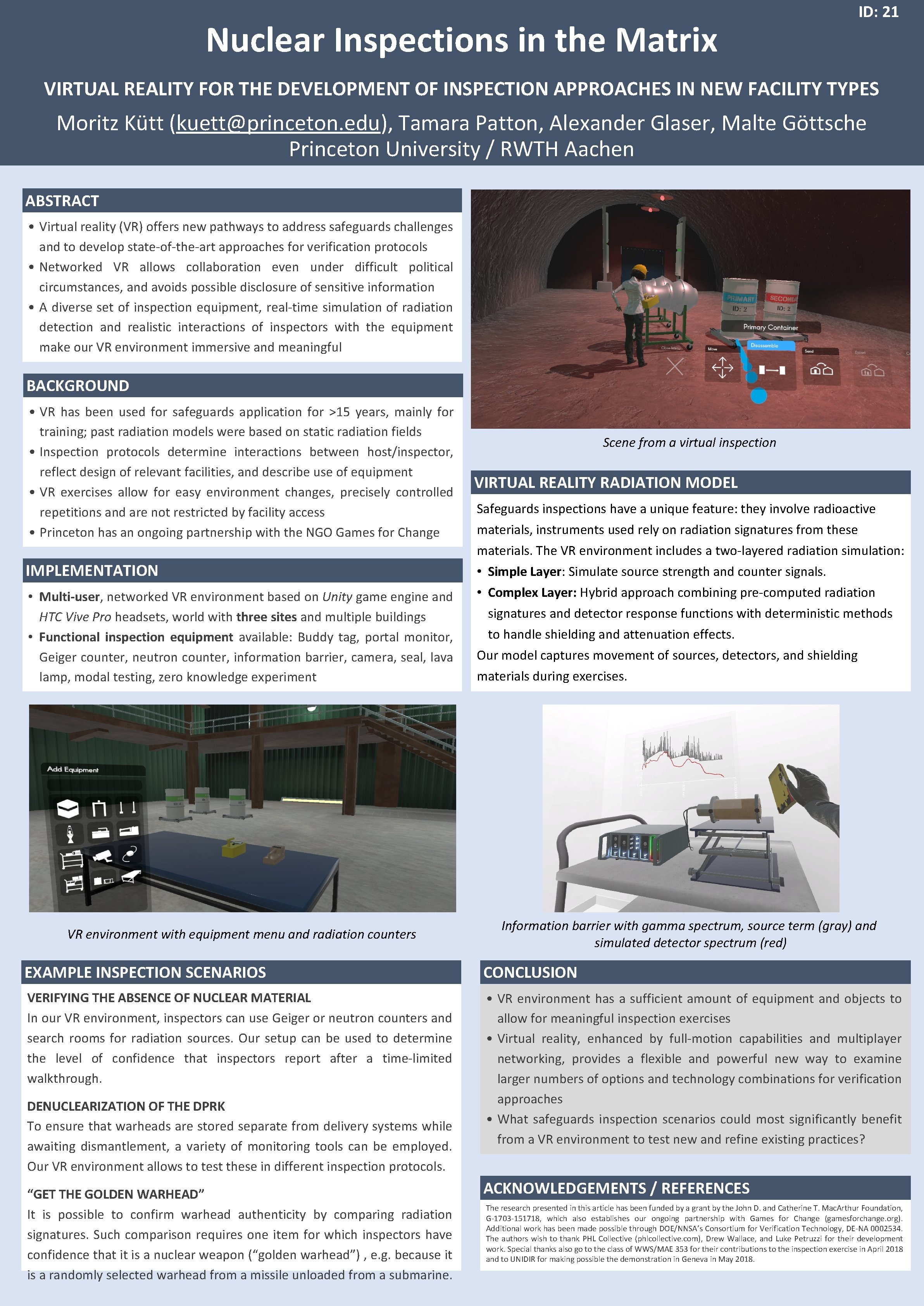 Nuclear Inspections in the Matrix ID 21 VIRTUAL