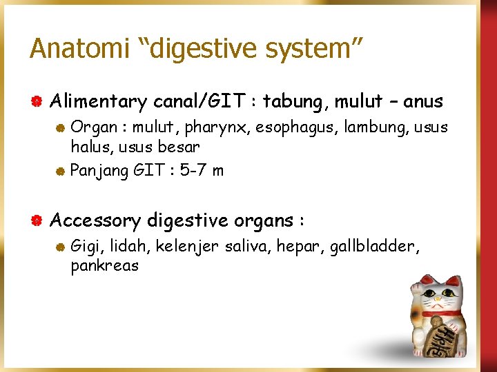 Sistem Pencernaan digestive system Bahan kuliah Anatomi fisiologi