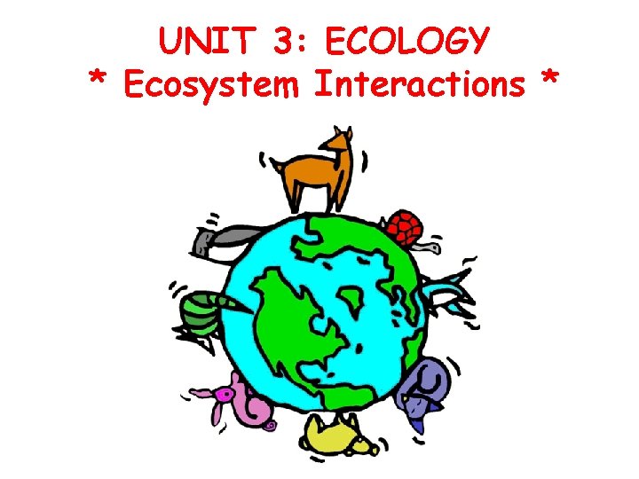 UNIT 3 ECOLOGY Ecosystem Interactions BIOTIC INTERACTIONS between