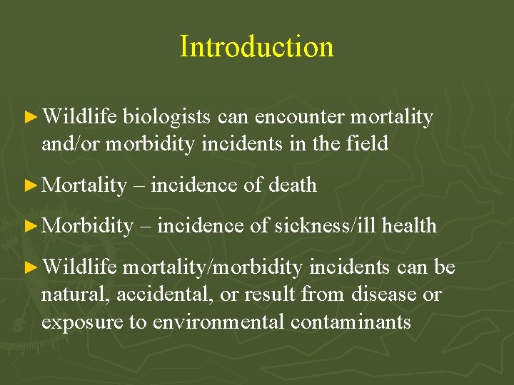 Identifying and Handling Contaminantrelated Wildlife MortalityMorbidity ...