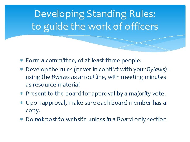 Your Executive Board Playing by the Rules DCCPTA