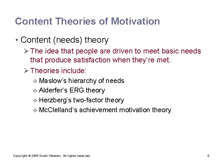 Chapter 10 Motivation Power Point Presentation by Charlie