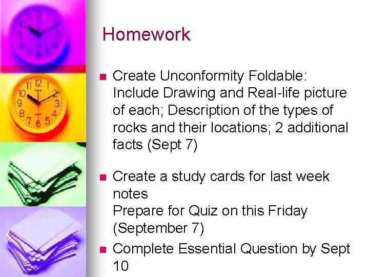 Geologic Time Scale Homework n Create Unconformity Foldable