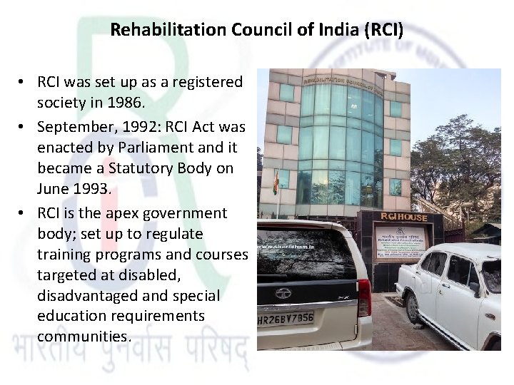 Role of Rehabilitation Council of India RCI in