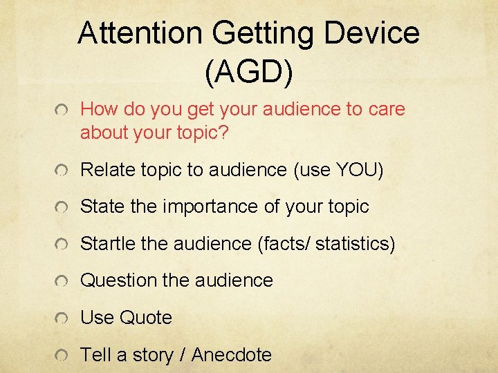 Beginning and Ending Speeches Four Objectives Introduction Attention