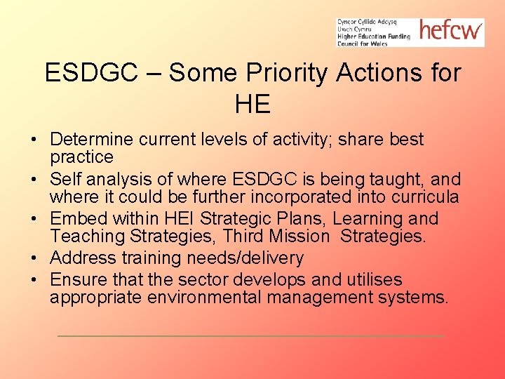 Sustainable Development and HEFCW EAUC Annual Conference 18