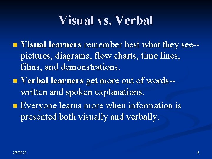 Learning Styles in Higher Education Presented By Kim