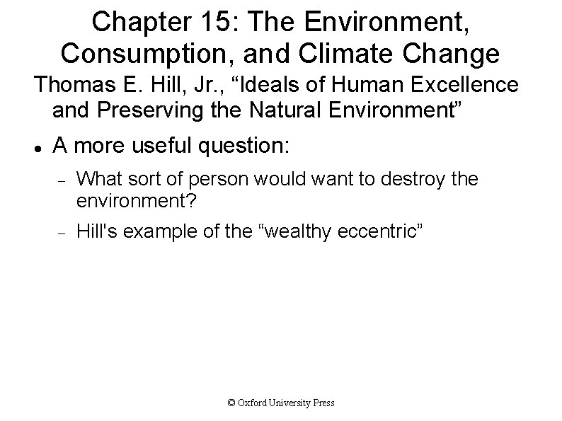 Chapter 15 The Environment Consumption and Climate Change