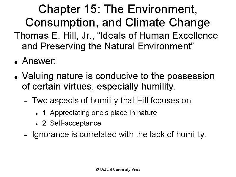 Chapter 15 The Environment Consumption and Climate Change