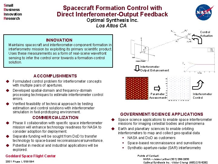 Small Business Innovation Research Spacecraft Formation Control with