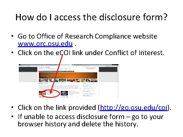 How do I access the disclosure form Go