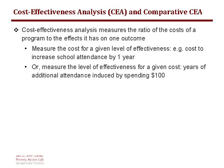 An Introduction To CostEffectiveness Analysis AN OVERVIEW OF An Introduction To CostEffectiveness Analysis AN OVERVIEW OF