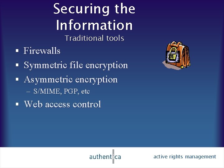 Managing the Risk Information Security Technologies Bryce Griswold