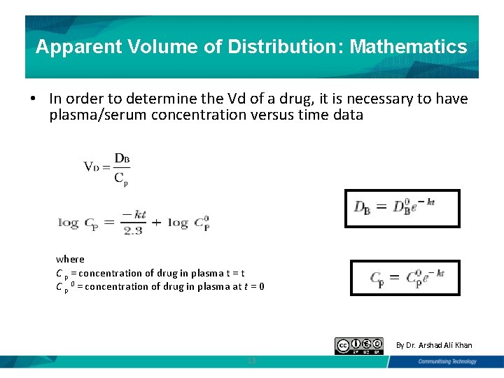 Chapter 7 COMPARTMENT MODELS by Dr Arshad Ali