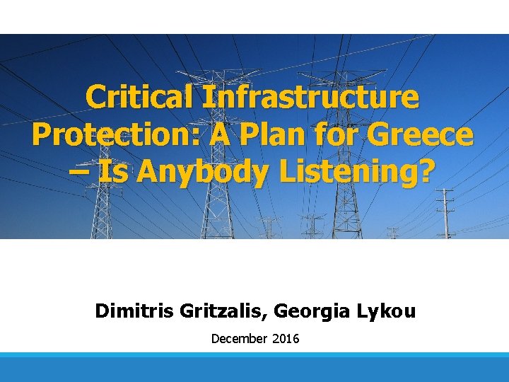 Critical Infrastructure Protection A Plan for Greece Is
