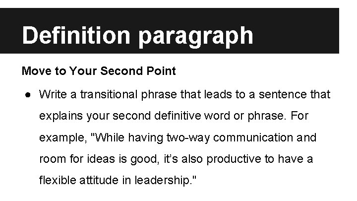 How to Write One Well Developed and Organized