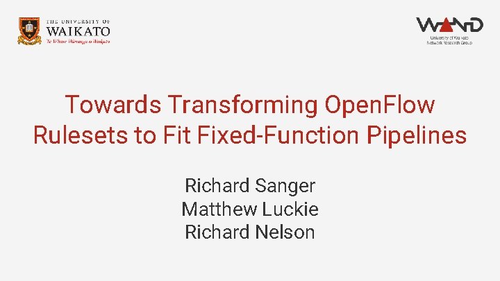 Towards Transforming Open Flow Rulesets to Fit FixedFunction