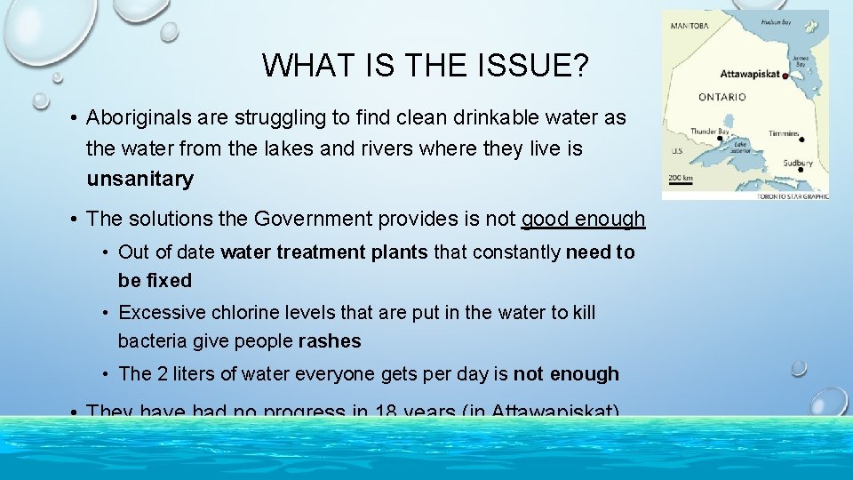 ABORIGINAL WATER ISSUES WATER REPRESENTATION FOR FIRST NATION