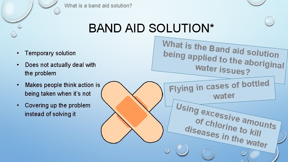 ABORIGINAL WATER ISSUES WATER REPRESENTATION FOR FIRST NATION