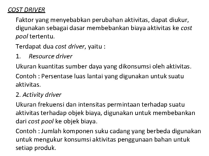 Activity Based Costing Yudi Daeng Polewangi ST MT