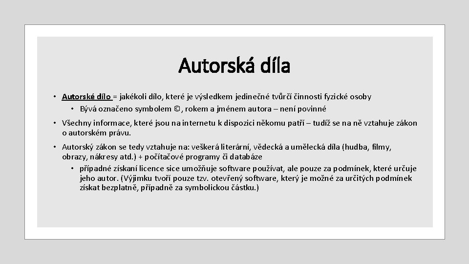 Jak je to s autorskmi prvy na internetu