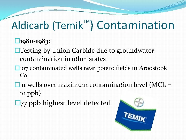BPC WATER QUALITY MONITORING FOR PESTICIDES PAST PRESENT