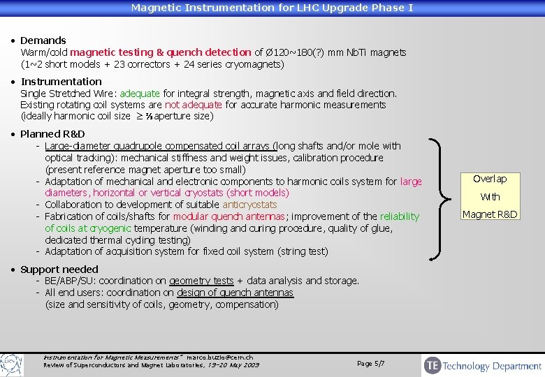 Superconducting Magnets and Laboratories Instrumentation for Magnetic ...