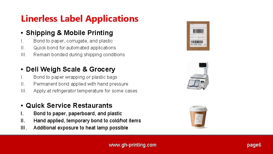Linerless Label Introduction GH Printing Common Objectives when