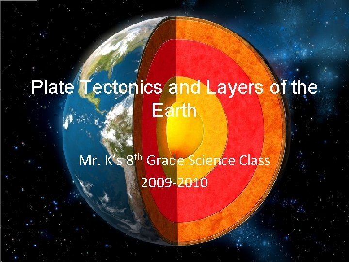 Plate Tectonics and Layers of the Earth Mr