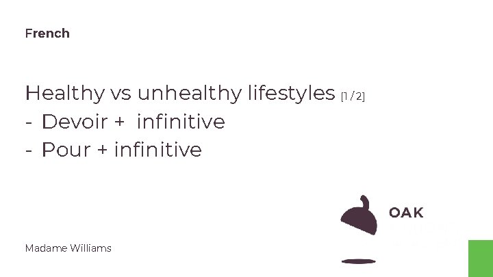 French Healthy vs unhealthy lifestyles 1 2 Devoir