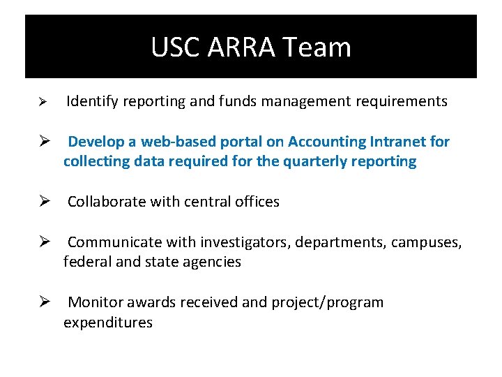 ARRA Reporting System September 17 2009 2 What