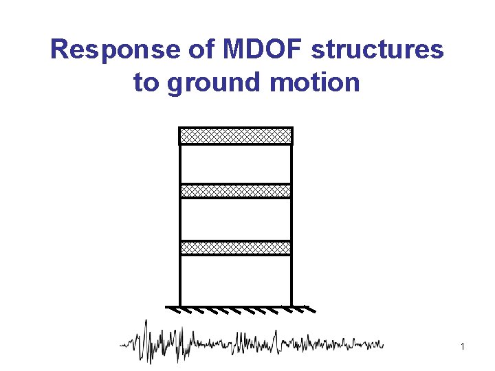 Response of MDOF structures to ground motion 1