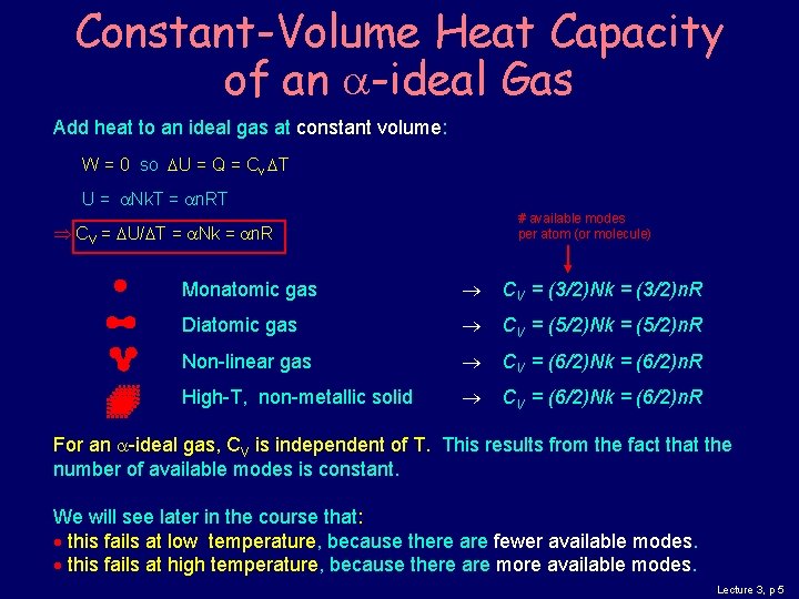 Lecture 3 Examples and Problems Mechanics thermodynamics Equipartition