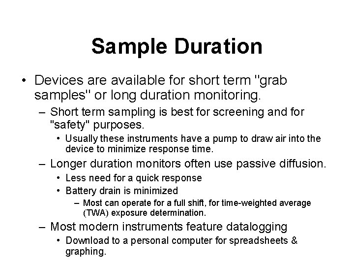 DIRECTREADING INSTRUMENTS Objectives After this session students should