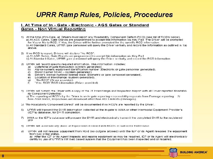 Union Pacific RR Ramp Rules Policies Procedures 1