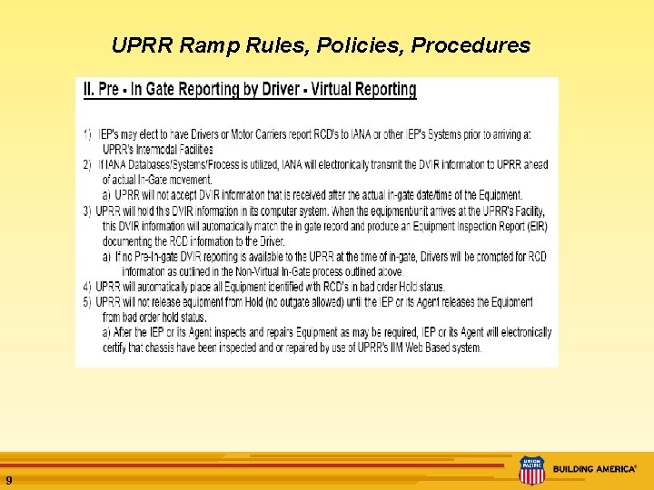 Union Pacific RR Ramp Rules Policies Procedures 1