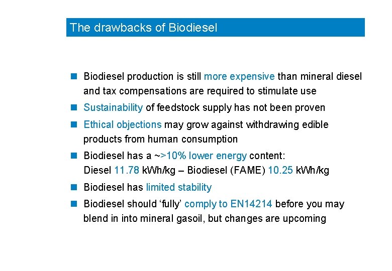 Biodiesel Critical Control Points Boris S GAIVORONSKI Bioterpena