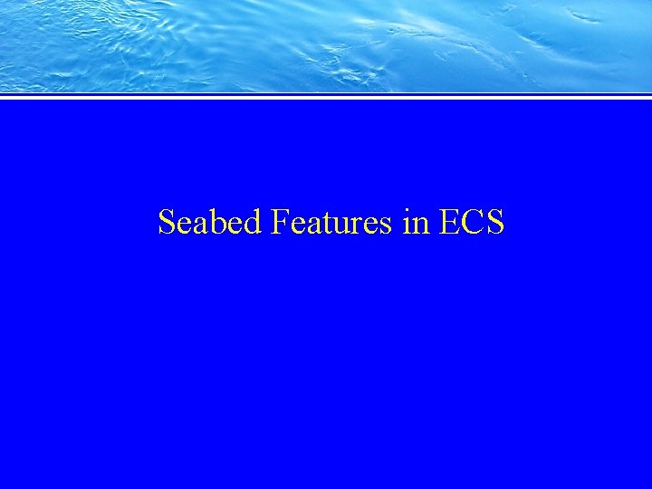 Seabed Characterization Working Group June 18 2007 Working