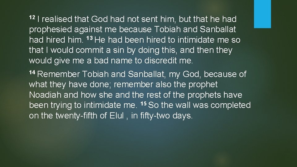 Nehemiah Building for God Nehemiah Chapter 6 Distractions