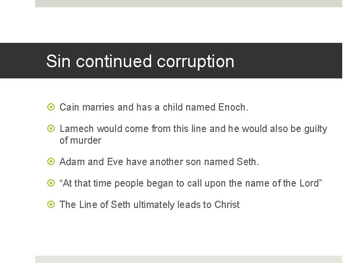 Cain Abel and the Spread of Sin Three