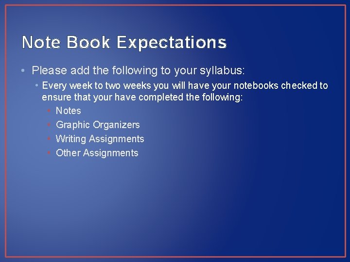 Mr Mitchells Classroom Expectations Bell Work Name Cards